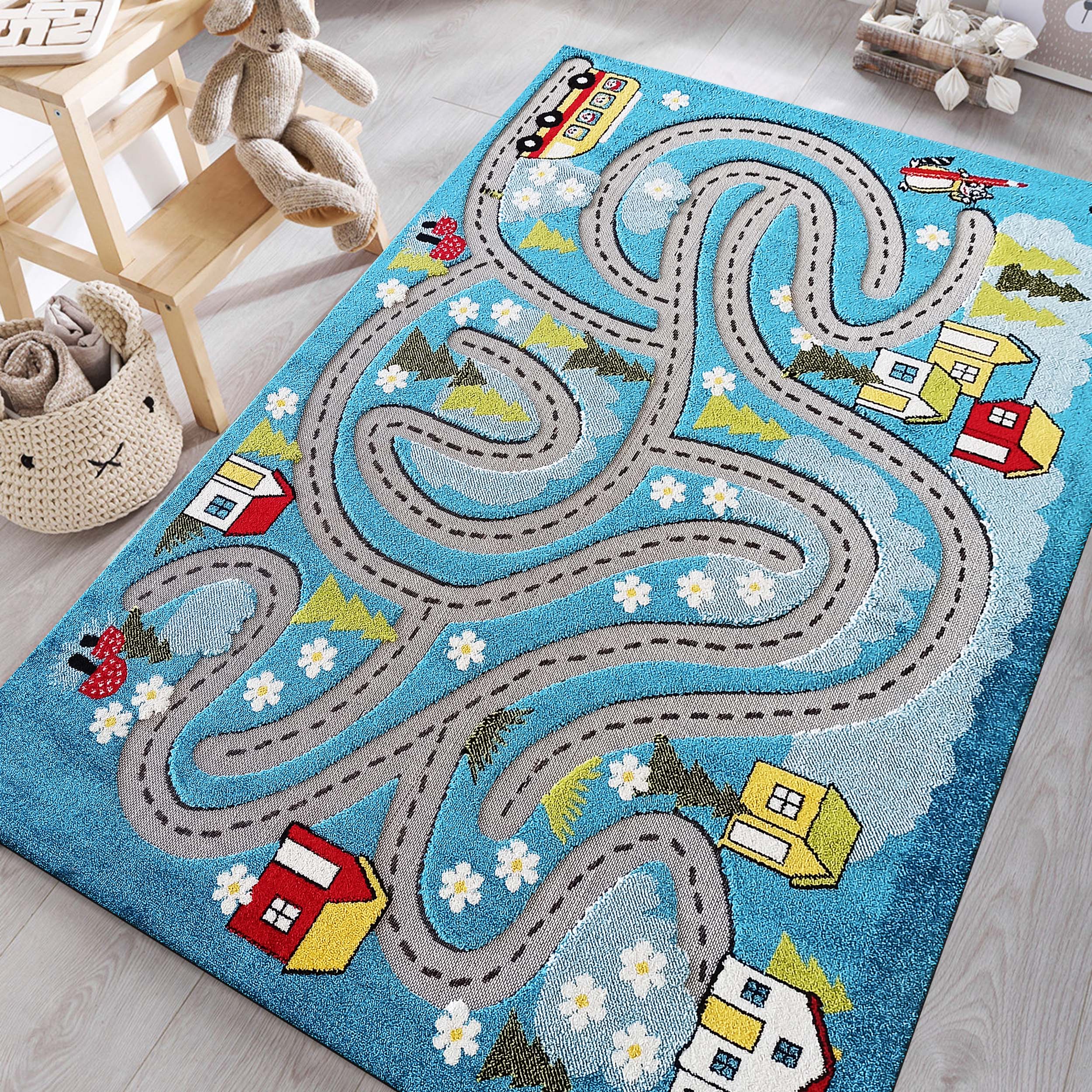 Dywan Sensoryczny Dla Dzieci COLOR KIDS 02 - Niebieski | 200 x 290 cm ...