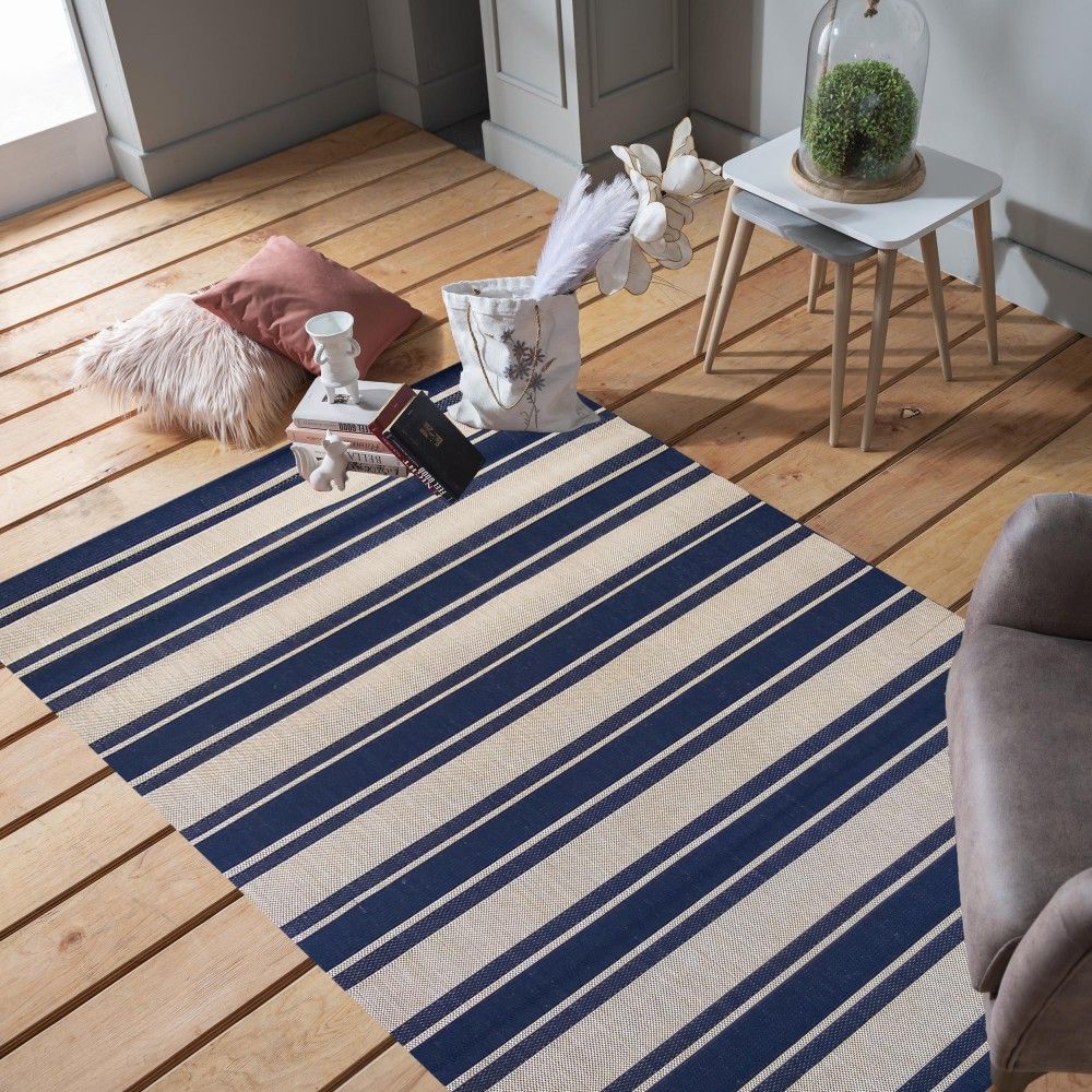 Dywan Nowoczesny Sznurkowy OUTDOOR Patio 29 - Granatowo - Beżowy ...